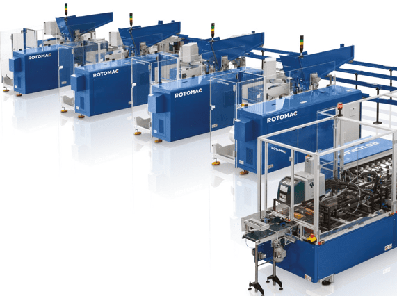 Rewinding machines, packaging machines and other accessory devices